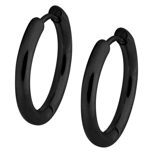 Svarta Hoops 14mm - Säljs i par