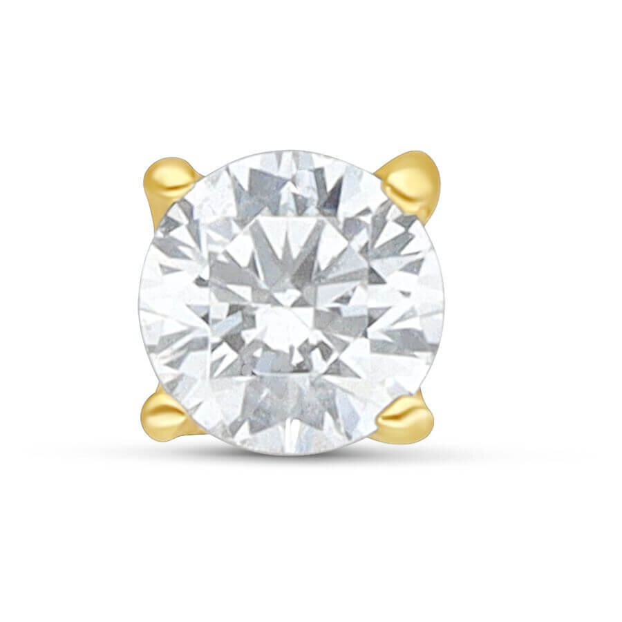 14k Guld Invändigt Gängad Princess Crystal Topp