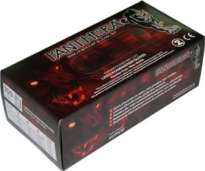 Panthera Svart Puderfri Latexhandske - Box med 1000 st